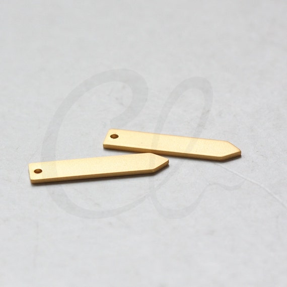 One Piece Premium Matte Gold Plated Brass Base Triangle Charm - Etsy