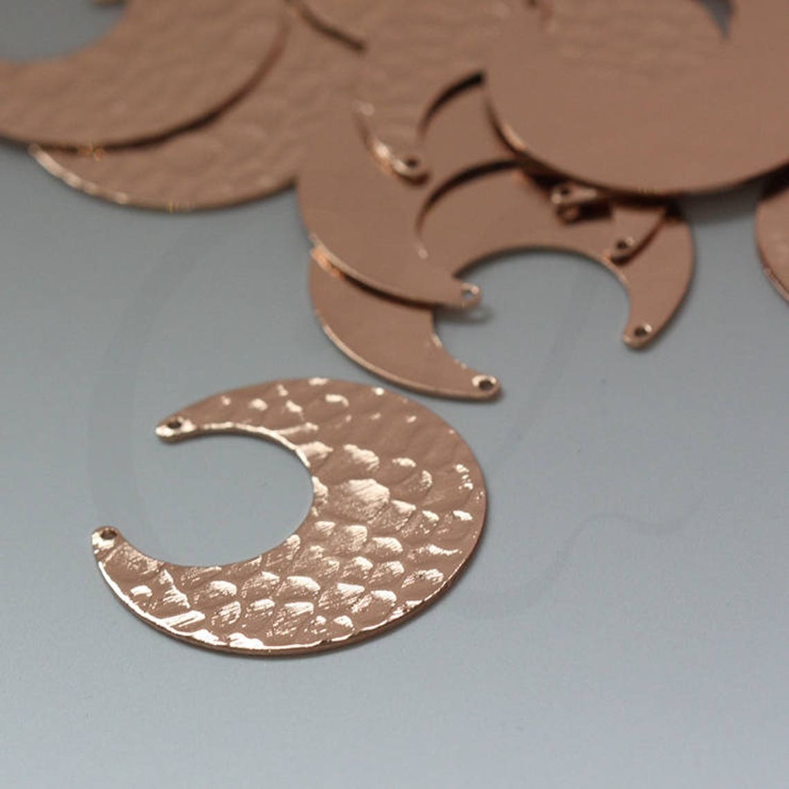 One Piece Premium Rose Gold Plated Brass Base Moon Link - Etsy