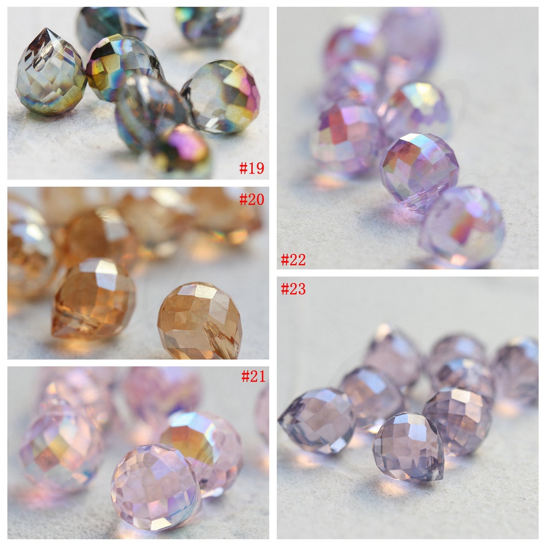 10 Pieces Faceted Crystal Beads - Fat Teardrop 9x8mm (G326-2) - Etsy