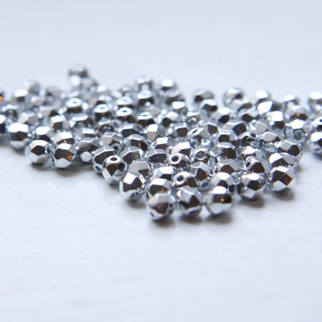 50 Pieces Czech Fire Polish Glass Faceted Round-crystal and Full ...