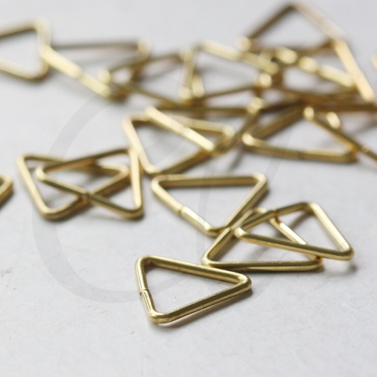 60pcs Raw Brass Opened Triangle Jump Rings 12x1mm | Etsy