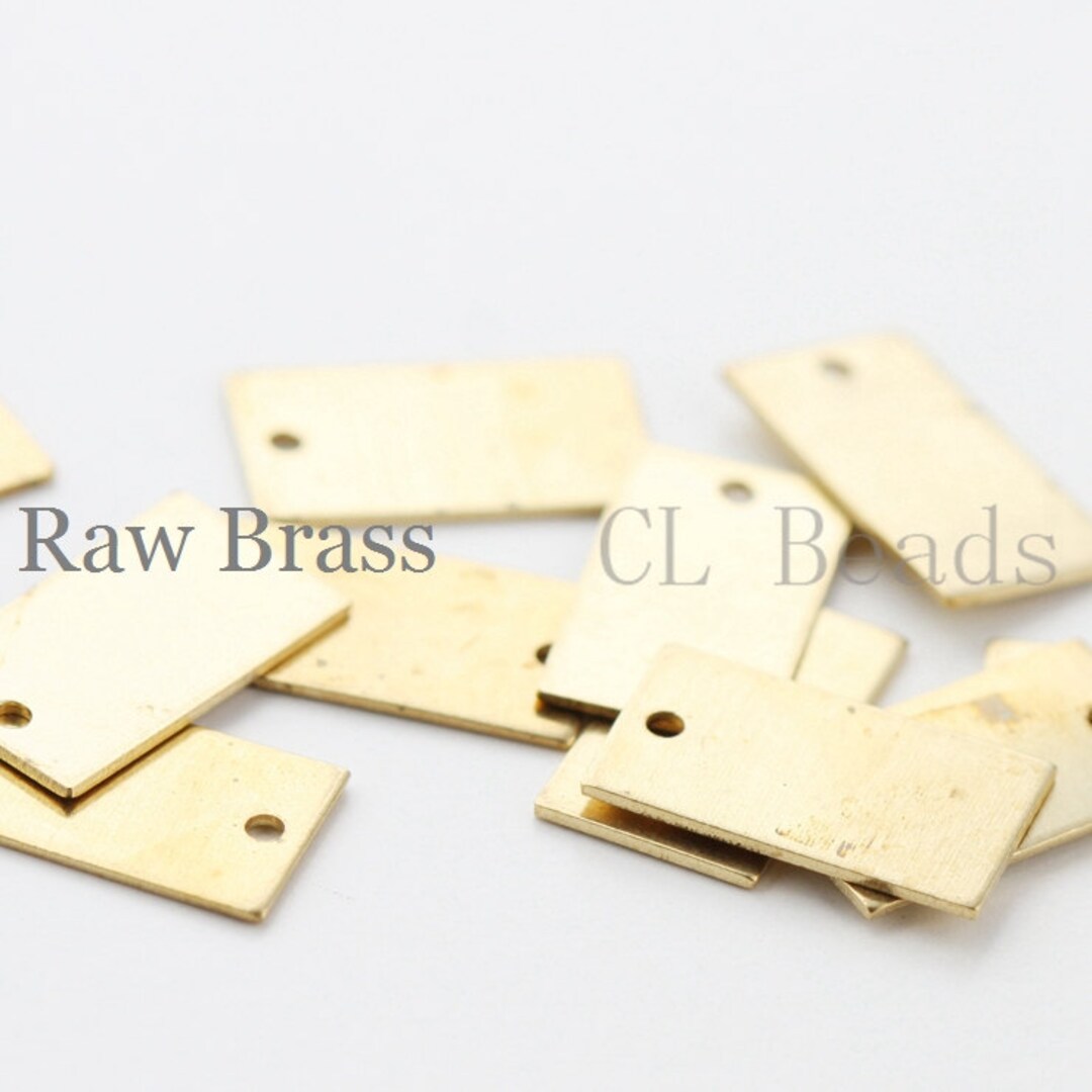 40 Pieces Raw Brass Rectangle Charm 15x8.5mm 1694C-T-65 - Etsy
