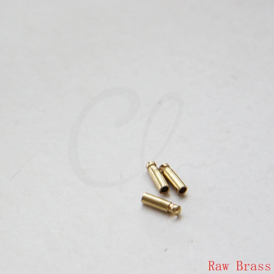 40 Pieces Raw Brass Clam - Flat Crimp - Cord - Ribbon Ends - Round ...