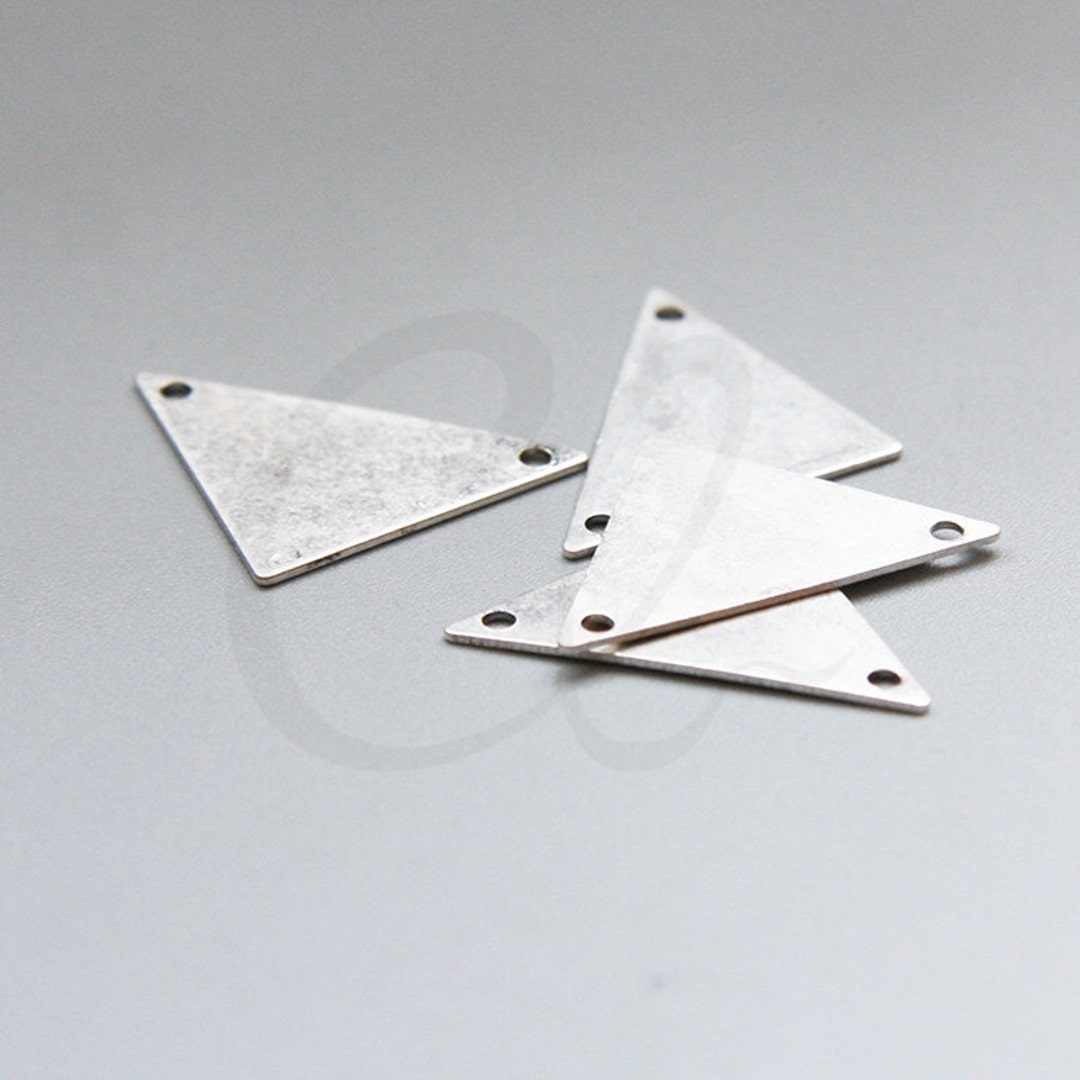4 Stück oxidiert Silber vergoldet Messing Basis Dreieck Link - 16x25mm ...