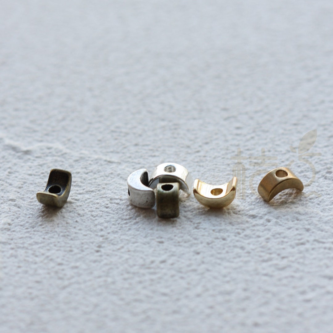 Solid Brass Moon - Spacer - 5x3mm (4574C) - Etsy
