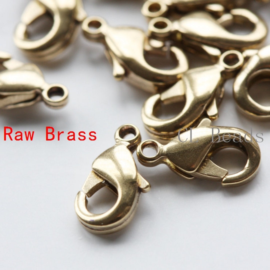 20 Pieces Raw Brass Round Lobster Clasp 9.5mm (1672C-I-85X) - Etsy