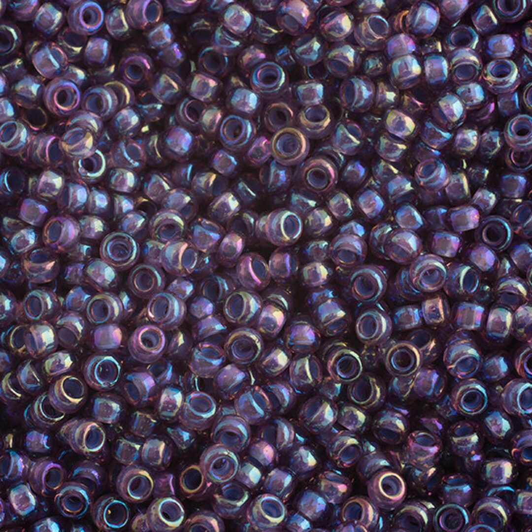 10 Grams Japanese Miyuki 15/0 Seed Beads - Light Amethyst Lined AB - 1 ...