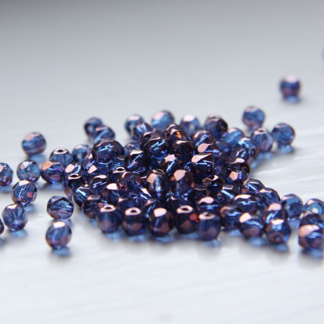100 Pieces Czech Fire Polish Glass Faceted Round-transparent Light ...