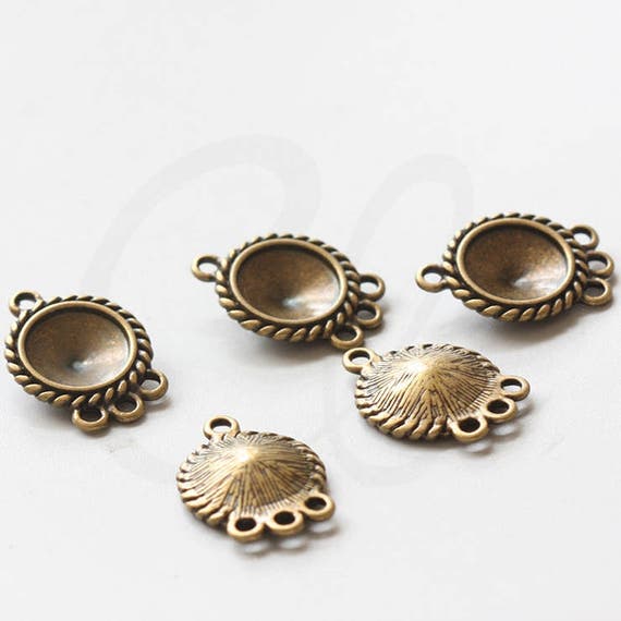 6 Pieces Antique Brass Tone Base Metal Charm-rhinestone | Etsy