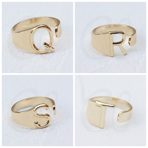 Gold Plated Solid Brass Alphabet Finger Ring Base - Letter Finger Ring ...