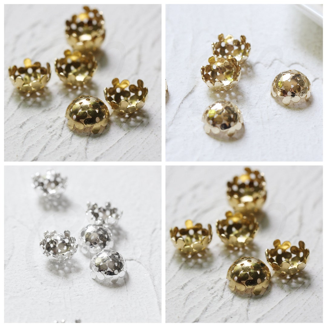 Solid Brass Flower Caps - 12mm (4245C) - Etsy