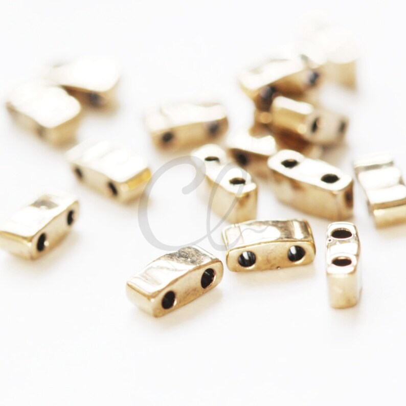 5 Grams Japanese Miyuki Tila Half Cut Beads-dark Bronze Opaque Metallic ...