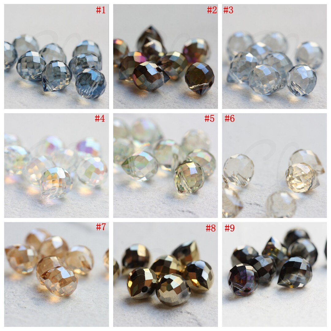 10 Pieces Faceted Crystal Beads - Fat Teardrop 9x8mm (G326) - Etsy