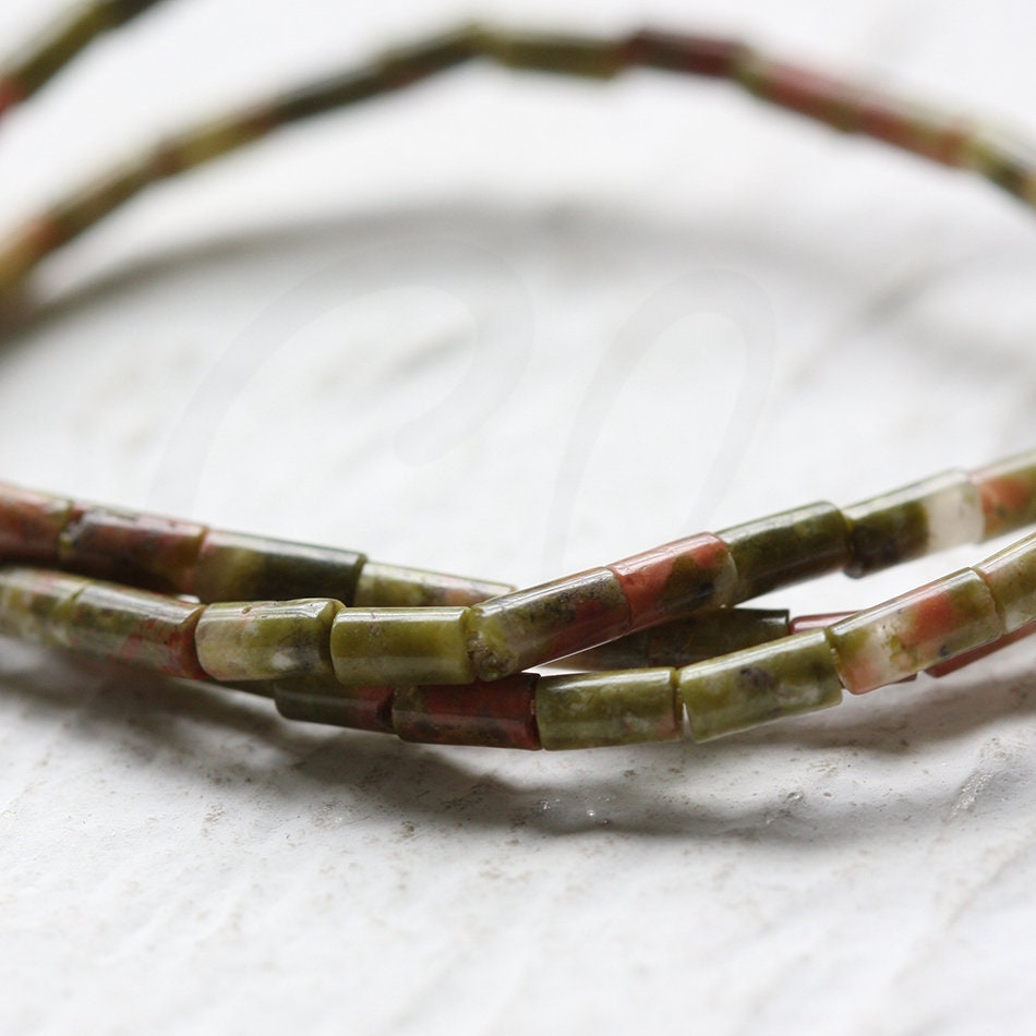 Full Strand 85 Pieces Natural Semi Precious Stone Tube - Etsy