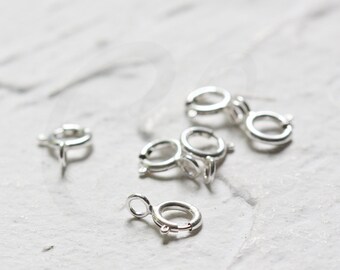 10pcs 5mmx8mm Sterling Silver Clasp Spring Ring Clasp Closed - Etsy