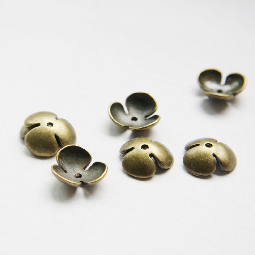 16 Pieces Antique Brass Tone Base Metal Caps-14x5mm (26461Y-K-112)A13 ...