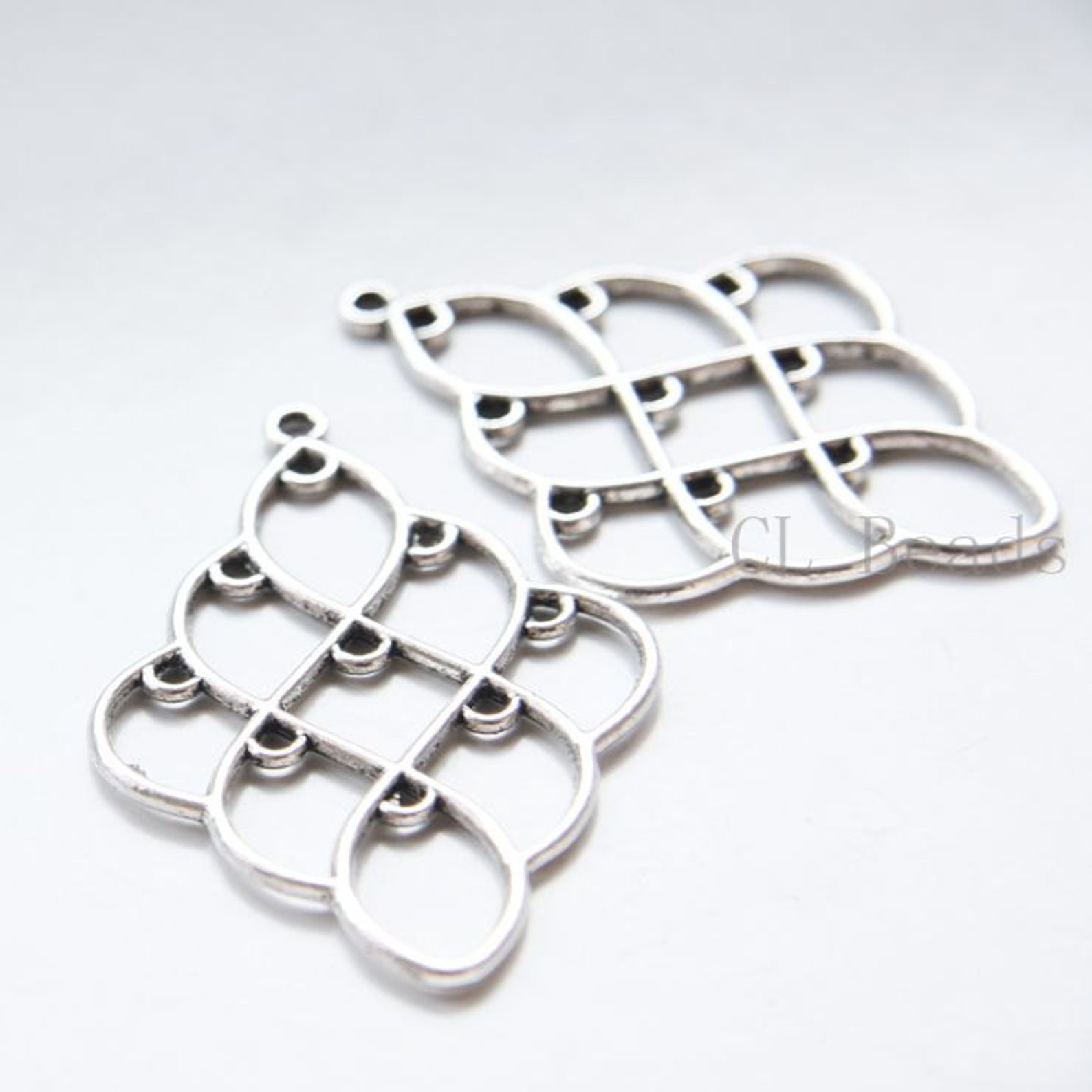 8 Pieces Oxidized Silver Tone Base Metal Multiple Hole Earring Findings ...