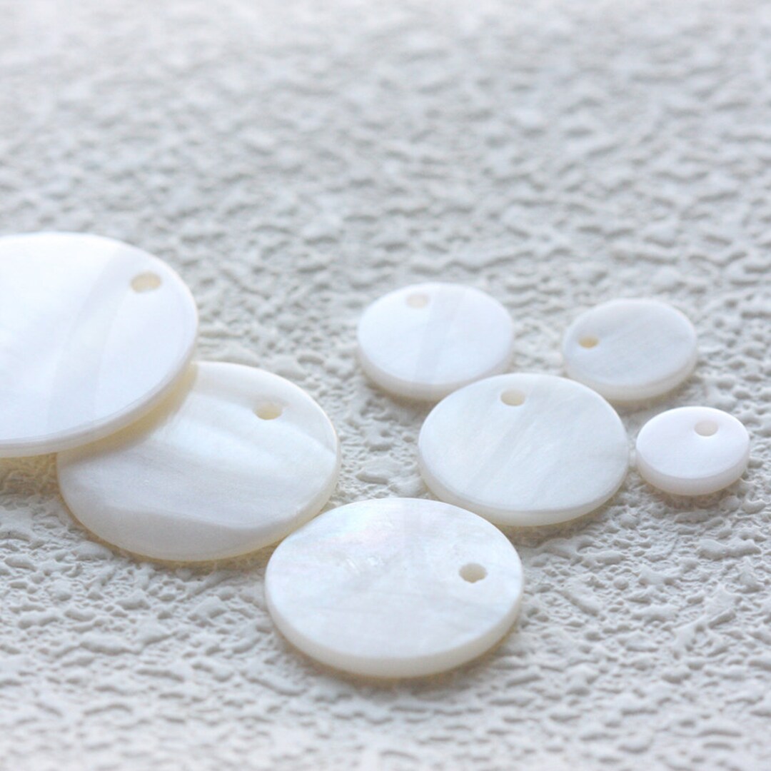 Round Natural Shell Cham - Tag - Disk (G473) - Etsy