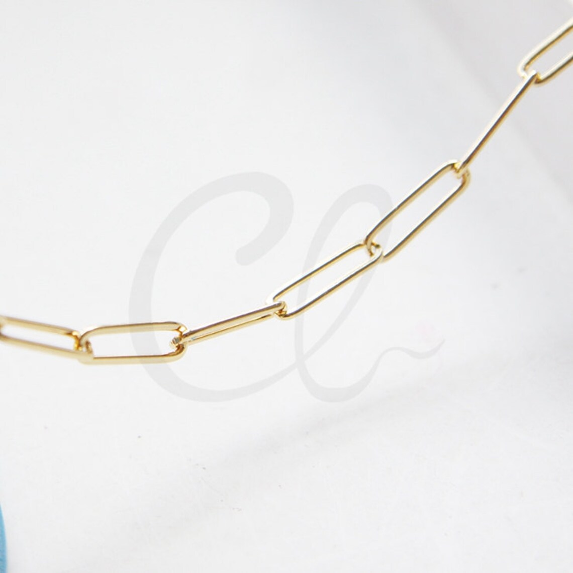 One Foot Premium Gold Plated Brass Base Hand Connected Rectangle Cable ...