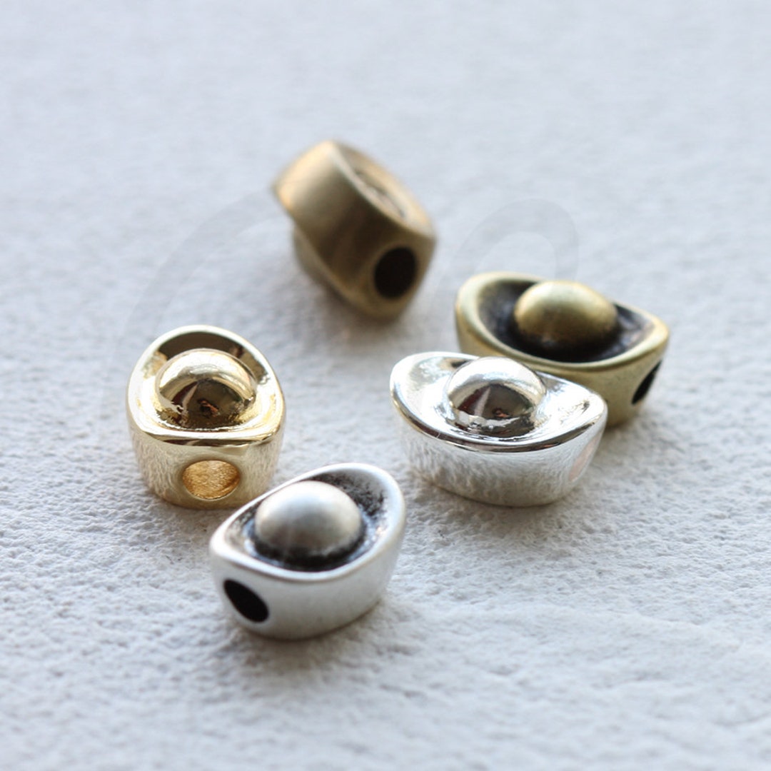 One Piece Solid Brass Big Hole Spacer Bead - Chinese Ancient Style ...
