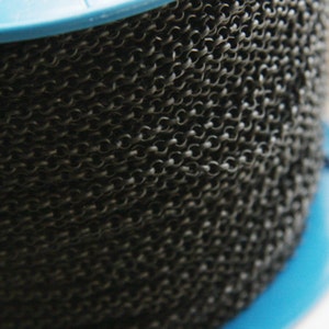 3 Feet Matte Black Plated Chains-rolo 3mm (420C07) - Etsy