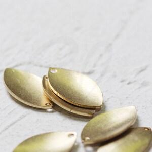 Solid Brass Charm Curved Oval - 18x9.7mm (4190C) - Etsy