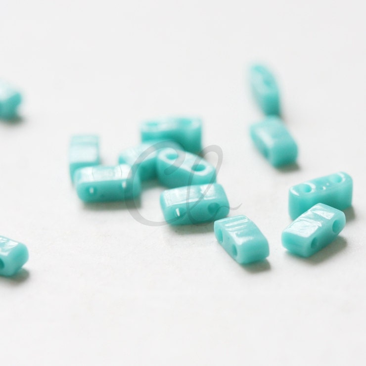 5 Grams Japanese Miyuki Tila Half Cut Beads-turquoise Opaque Luster ...