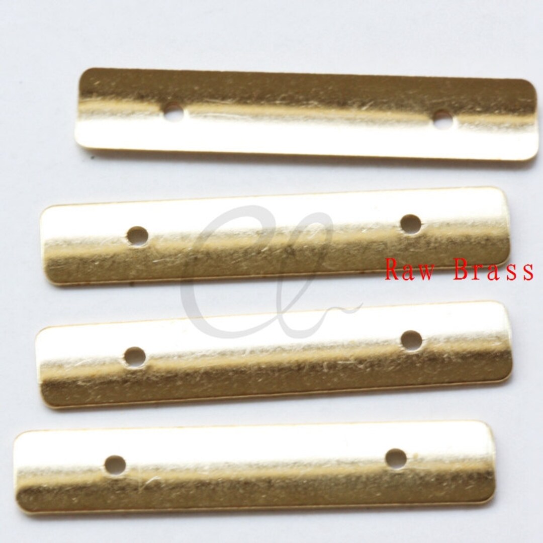 10 Pieces Raw Brass Two Holes Spacer - Curved Bar 40x8mm (1986C) - Etsy