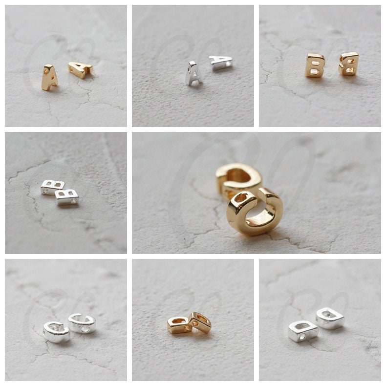 Solid Brass Premium Plated Alphabet Spacer Letter Spacer | Etsy