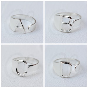 Silver Plated Solid Brass Alphabet Finger Ring Base - Letter Finger ...