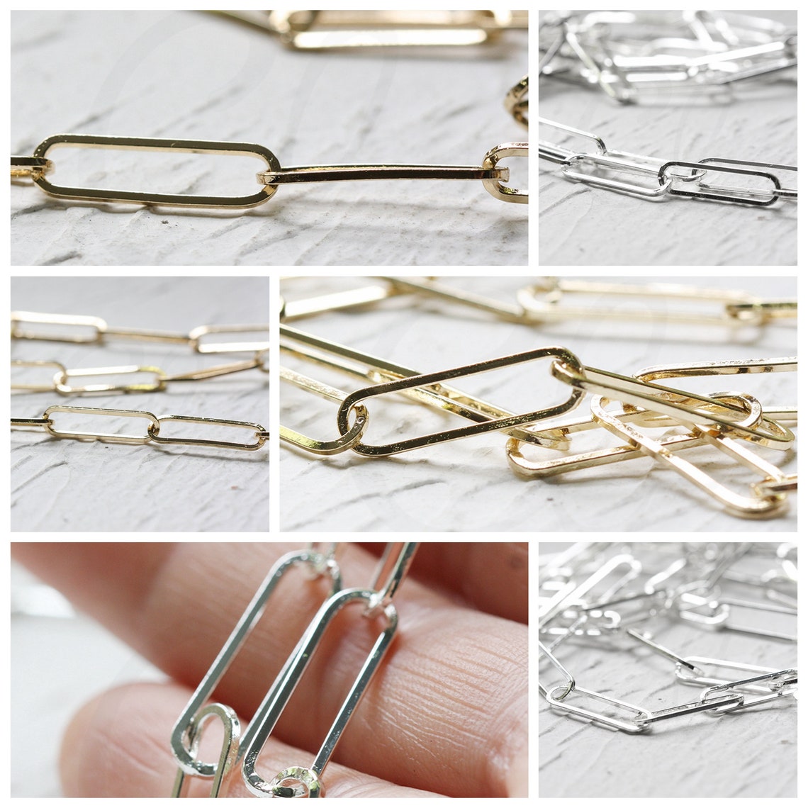 One Foot Plated Near Rectangle Brass Chain - 22x6mm (4494C) - Etsy