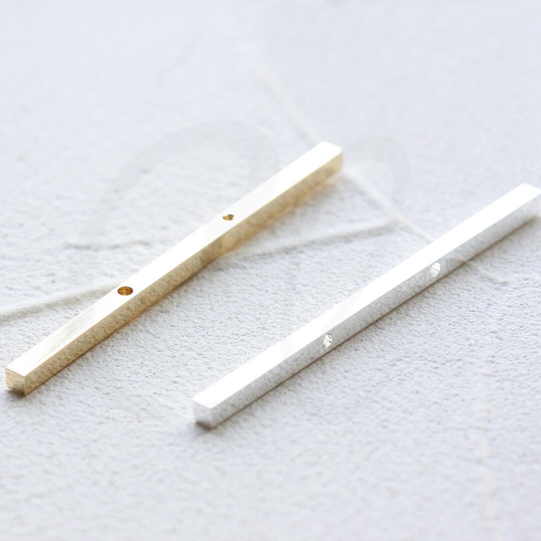Solid Brass Rectangle-square Bar With 2 Holes - 60x3mm (4225C-S-425) - Etsy