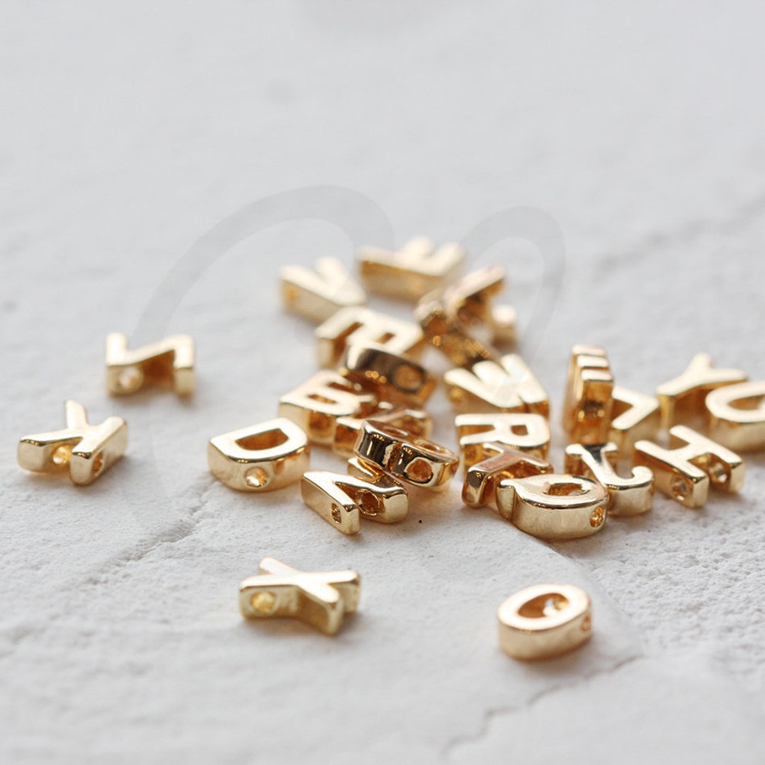 Solid Brass Premium Plated Alphabet Spacer - Letter Spacer - 6mm (4533C ...