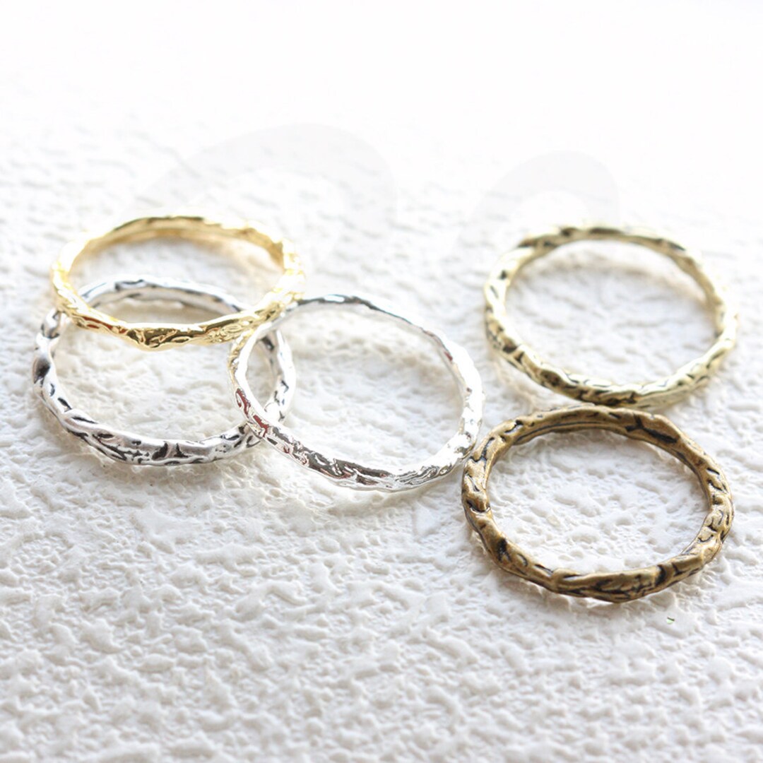 Brass Base Textured Closed Ring - Loop - Connector - Link 20.5mm (4875C ...