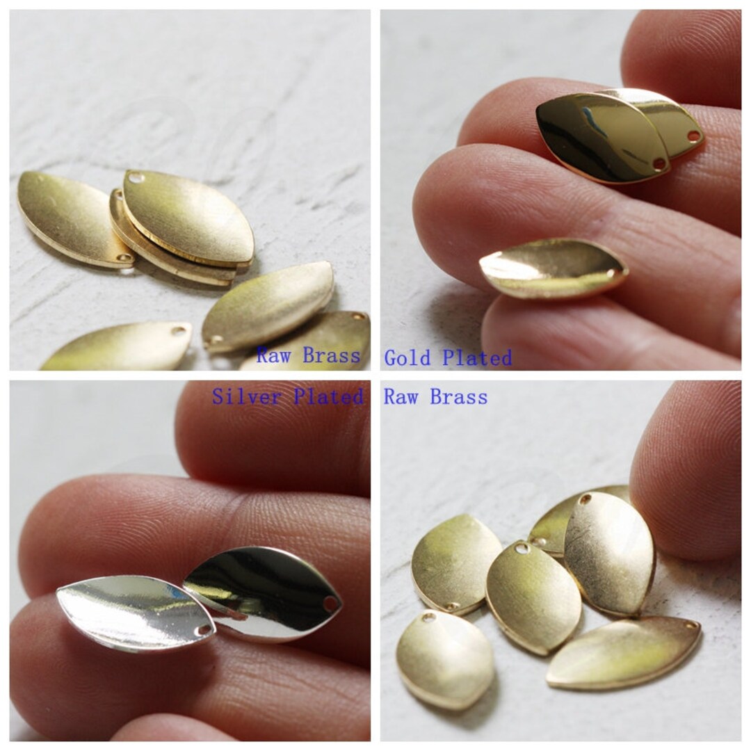Solid Brass Charm Curved Oval - 18x9.7mm (4190C) - Etsy