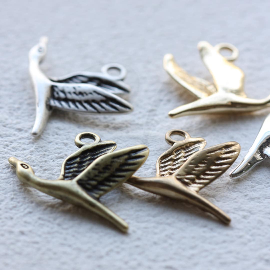 One Piece Solid Brass Goose Charm - 22x14mm (4721C) - Etsy