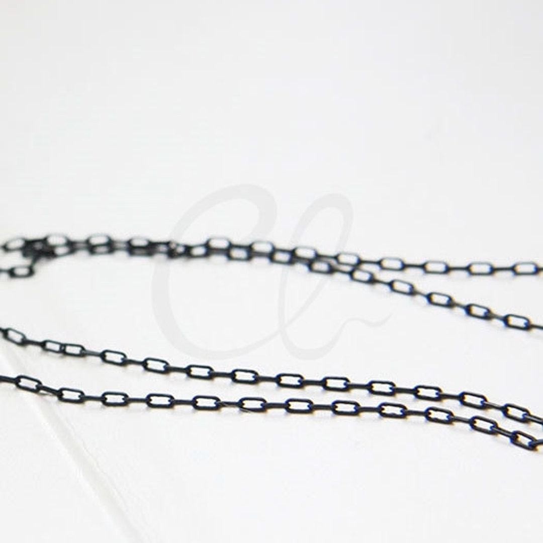 3 Feet Matte Black Plated Brass Base Rectangle Cable Link Chain-1x2.5mm ...