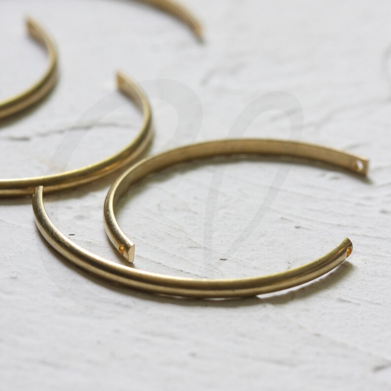 Solid Brass Curved Link - Half Round Wire - Half Circle - Open Circle ...