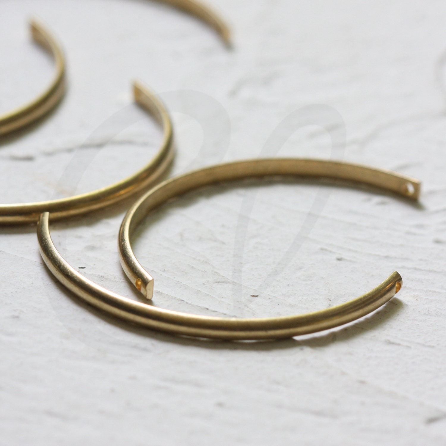 Solid Brass Curved Link Half Round Wire Half Circle Open - Etsy