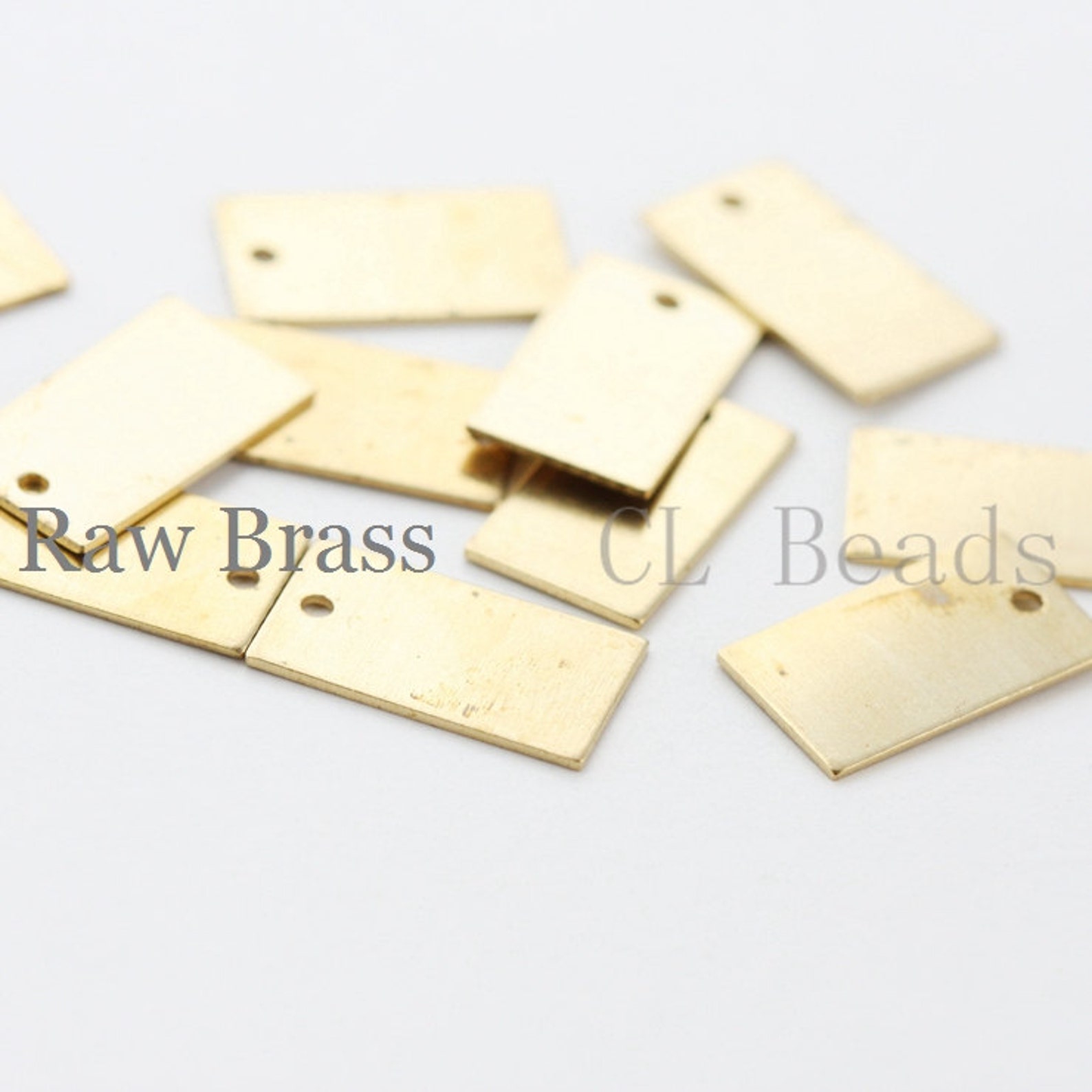 40 Pieces Raw Brass Rectangle Charm 15x8.5mm 1694C-T-65 | Etsy