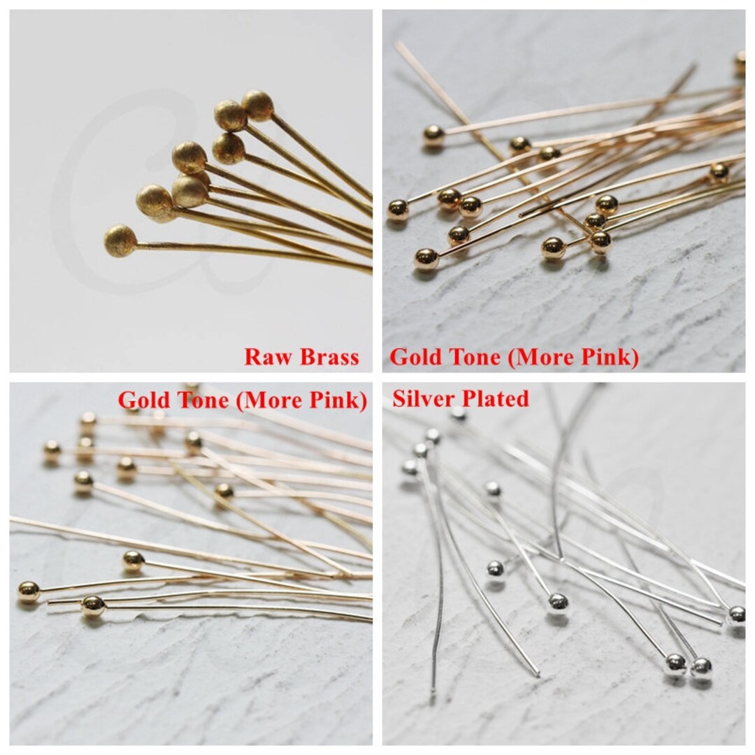 100 Pieces Brass Ball Pin Brass Base Head Pins-50x0.6mm (3451C) - Etsy