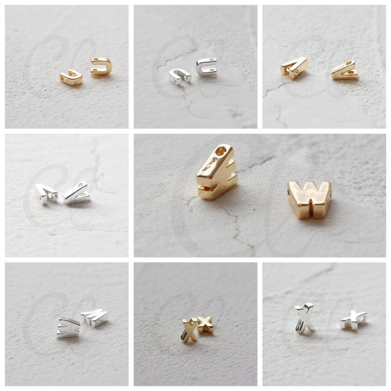 Solid Brass Premium Plated Alphabet Spacer Letter Spacer | Etsy