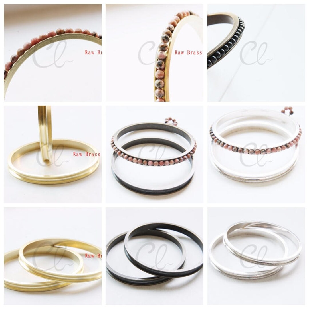 Raw Brass Ring - Antique Brass Plated - Oxidized Silver Brass Base Ring ...