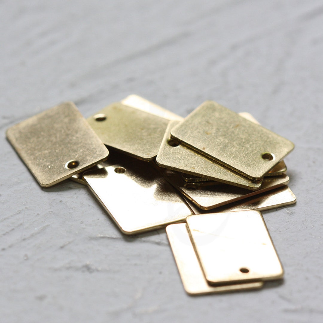 Solid Brass Rectangle Charm - 14x9.5mm (4229C-S-431) - Etsy