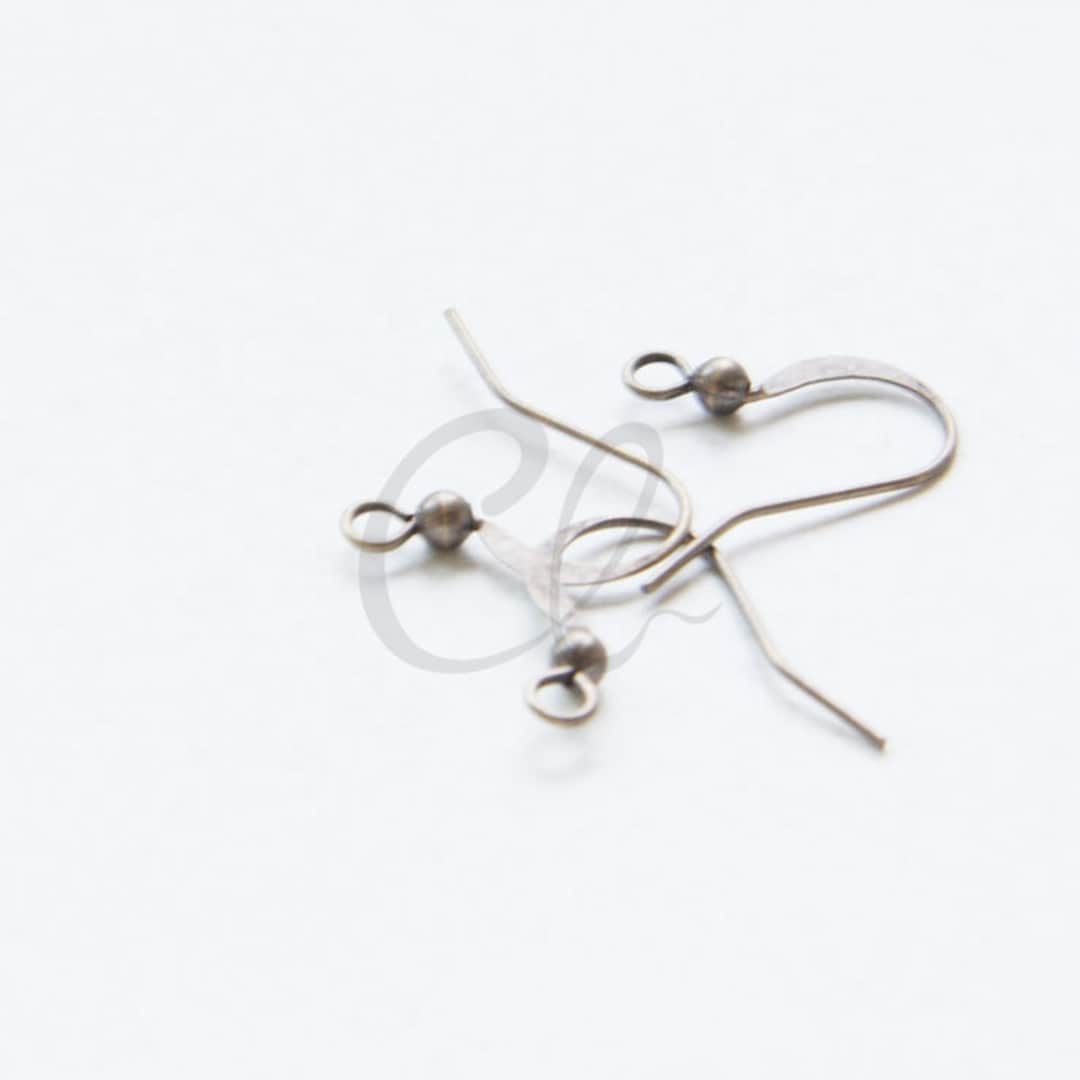 60 Pieces Antique Brass Plated Brass Base Earring Hooks With Ball ...