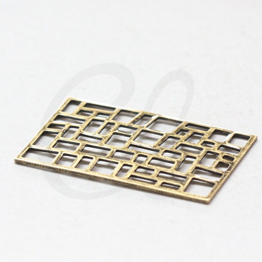 One Piece Antique Brass Filigree Rectangle Link - 46x29mm (3119C-O-354 ...