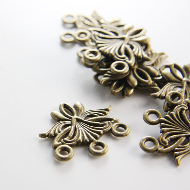 8 Pieces Antique Brass Tone Base Metal Multiple Hole Bars-earring ...