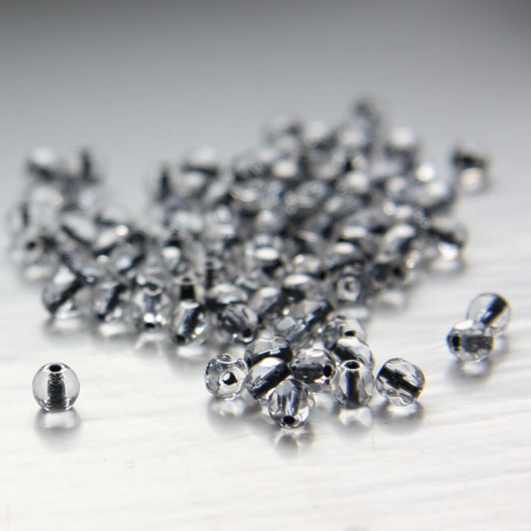 50 Pieces Czech Fire Polish Glass Faceted Round-transparent Crystal ...