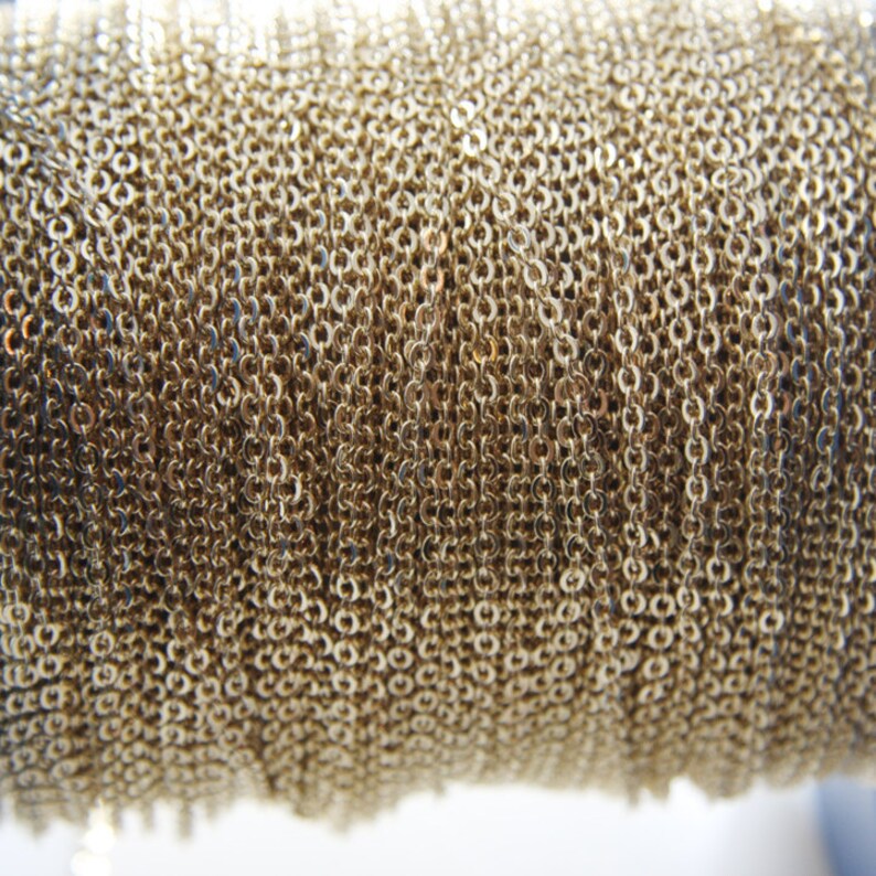 3 Feet Premium Gold Plated Brass Base Chain-flat Oval 2.7x2.0mm (412C08 ...