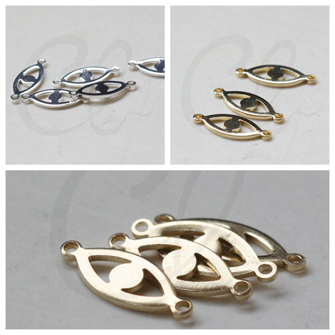 Solid Brass Evil Eye - Link - Eye 18x7mm (3820C-V-159) - Etsy